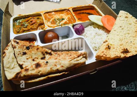 Tasty Indian lunch pack parcel of packed food consisting of variety of ...