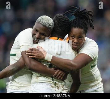 LONDON, ENGLAND - NOVEMBER 27: Chumisa Qawe (DHL WP)of SpringBox Women ...