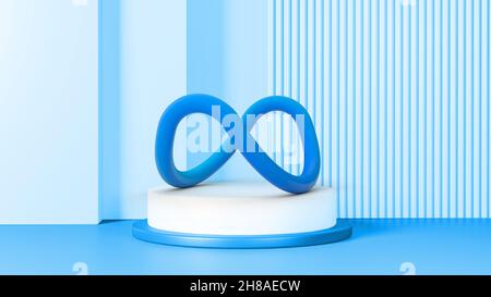 A 3D illustration of the blue eternity blue icon logo Stock Photo - Alamy