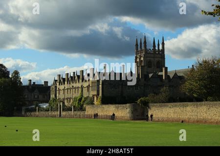 Merton College as seen from Merton Field on a sunny October day (Oxford ...