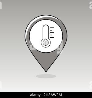 Thermometer Cold outline pin map icon. Map pointer. Map markers ...