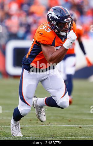 Denver Broncos linebacker Jonathon Cooper (0) in the first half of an ...