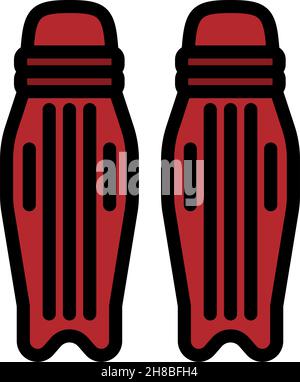 Cricket Leg Protection Icon. Editable Bold Outline With Color Fill ...