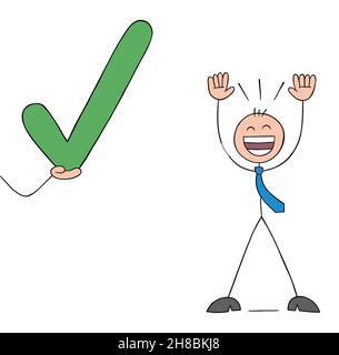 Approved, accepted concept. Hand drawn sketch isolated illustration ...