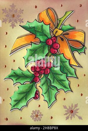 Merry Christmas card background decoration, Happy New Year Stock Photo ...