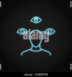 Neon schizophrenia icon in line style. Mental illness symbol. Vector ...