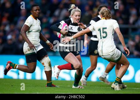 Natasha Hunt(Gloucester Hartpury) of Barbarians in action during The ...