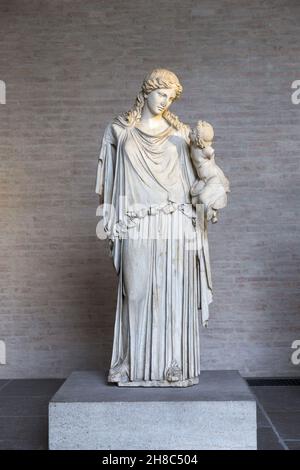 Greek art. Eirene, goddess of Peace and , as mother of Pluto, of ...