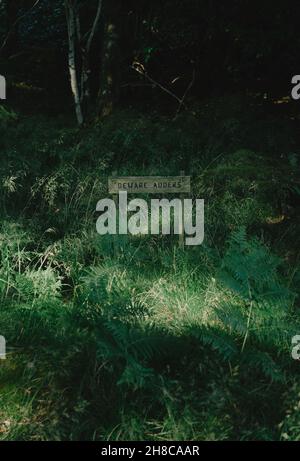 Danger sign warning of adders in Seascale, Cumbria Stock Photo - Alamy