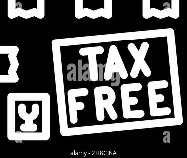 tax exemption glyph icon vector. tax exemption sign. isolated contour ...