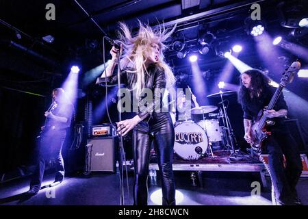 The international heavy metal band Lucifer performs a live concert at ...