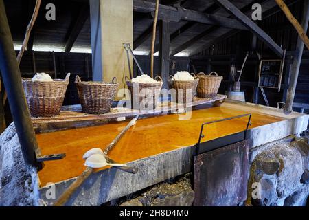 Baskets of salt at Læsø Saltworks (Danish: Læsø Saltsyderi); Læsø ...