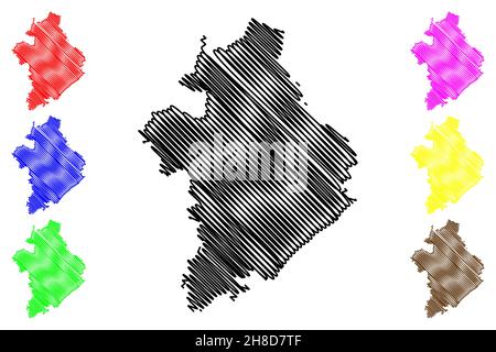 Ganjam district (Odisha State, Republic of India) map vector ...