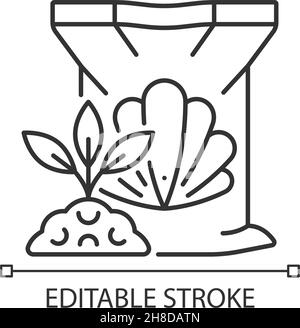 Shellfish fertilizer linear icon for dark theme Stock Vector Image ...