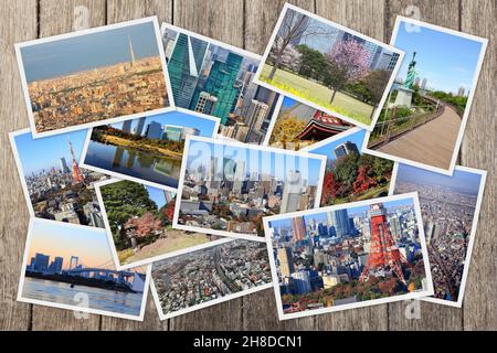 Tokyo photo collage - Japan city places collection Stock Photo - Alamy