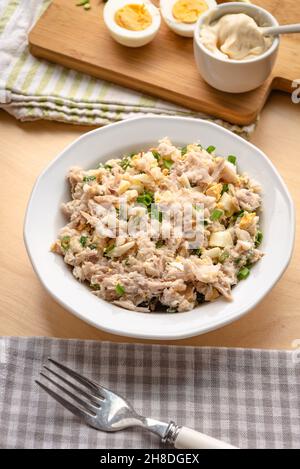 Smoked whitefish paste with mayonnaise, egg and chives Stock Photo - Alamy