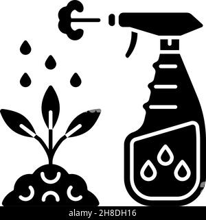 Black simple icon of a farm sprayer machine harvesting using modern ...