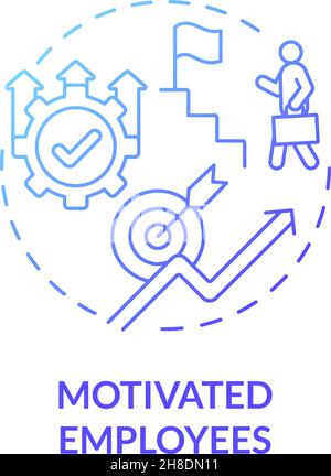 Employee motivation blue gradient concept icons Stock Vector Image ...