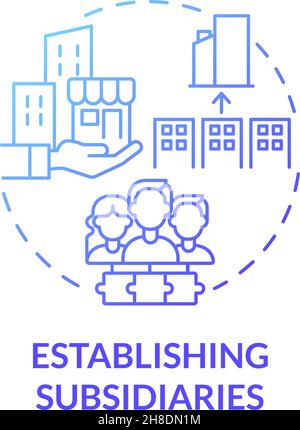 Establishing subsidiaries blue concept icon Stock Vector Image & Art ...