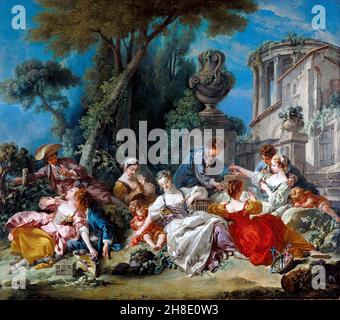 Pastoral Scene by Francois Boucher (1703-1770), oil on canvas, early ...