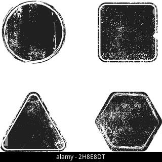 geometric dirty grunge distressed shapes background set Stock Vector ...