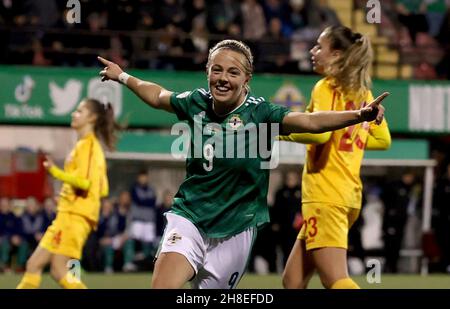 Northern Ireland's Simone Magill celebrates at the final whistle after ...