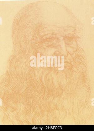 Leonardo da Vinci - self portrait of the Italian Renaissance painter ...