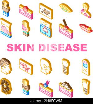 disease symptom health isometric icons set vector Stock Vector Image ...