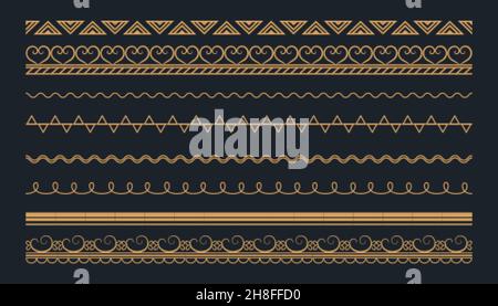 boho style ethnic borders pattern set design Stock Vector Image & Art ...