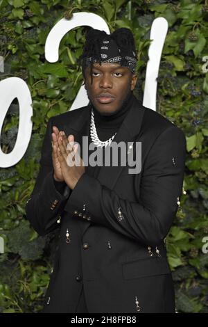KSI attending The Fashion Awards 2021 at the Royal Albert Hall in ...