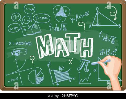 Doodle math font with math objects illustration Stock Vector Image ...