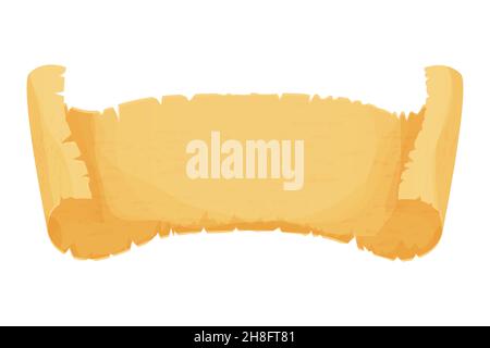 Parchment scroll for game ui design. Cartoon vector illustration set of ...