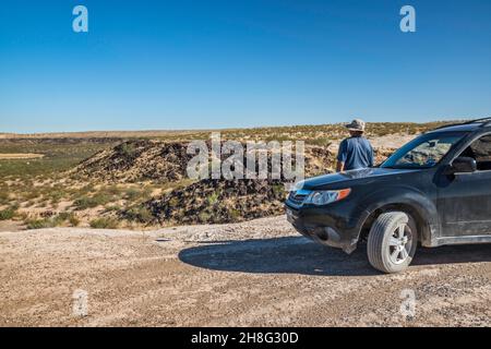 Volcanic rocks at Hunts Hole, maar crater, East Potrillo Mountains area ...