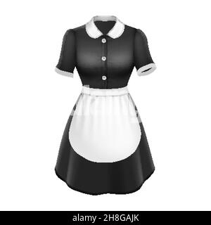 Maid Uniform With Apron Elegant Clothing Vector. Houseworker Cleaner ...