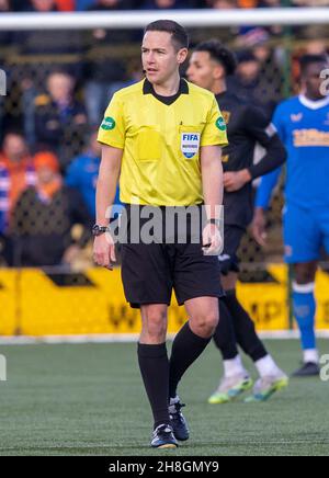 Referee David Munro during the cinch Premiership first leg play-off ...