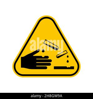 Corrosive Substance Icon Corrosion Chemical Hazard Hand Arm Black White ...