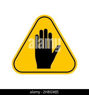 Hand forbidden sign. Blocking sign with hand icon. Vector illustration ...