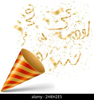 party confetti golden isolated icon Stock Vector Image & Art - Alamy