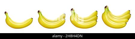Bananas bunch vector illustration. One continuous line drawing art ...