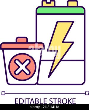 Eco battery disposal RGB color icons set Stock Vector Image & Art - Alamy