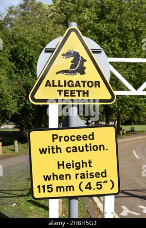 Sign for Alligator Teeth Traffic Control System or Traffic Direction ...