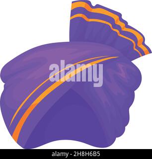 Purple turban. Hats arabs culture, clothe turbans, vector illustration ...