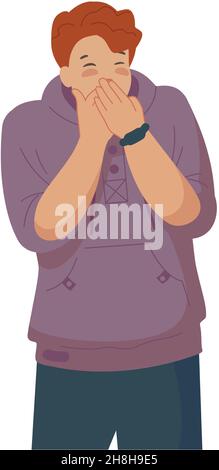 Giggle people. Laughing stand man and woman, adult laughing, cartoon ...