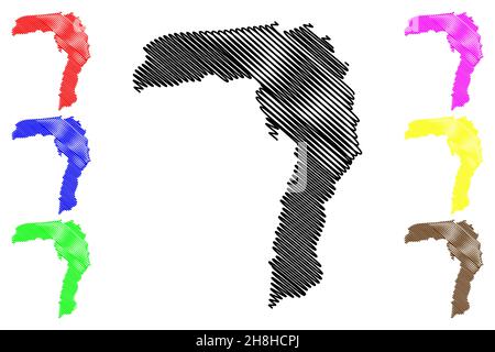 Golaghat district (Assam State, Republic of India) map vector ...
