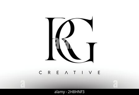 RG Letter Logo Design with Serif Typography Font and Elegant Modern ...