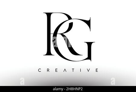 RG Letter Logo Design with Serif Typography Font and Elegant Modern ...