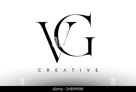 VG Letter Logo Design with Serif Typography Font and Elegant Modern ...