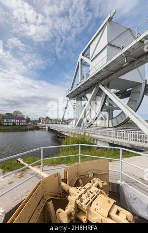 Pegasus Cafe by Orne River and Pegasus Bridge, Normandy, France ...