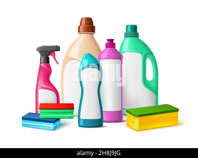 Household cleaning products composition with realistic detergent ...