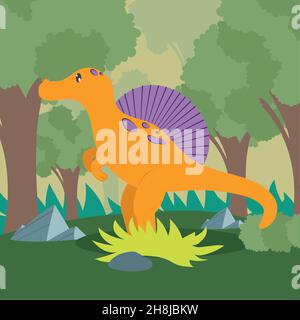 orange spinosaurus card on nature Stock Vector Image & Art - Alamy